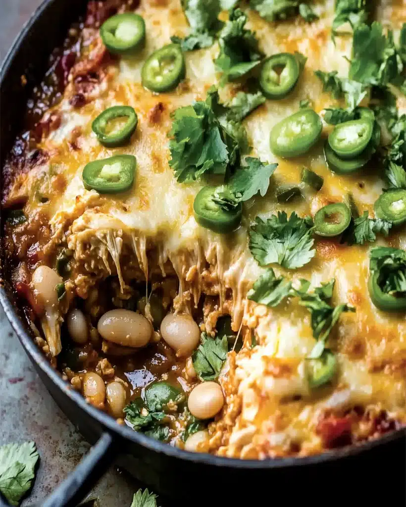 Horneado de Chili Blanco con Pollo en Una Sartén - Recetas de abuela
