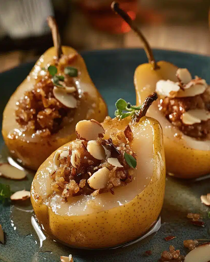 Peras Rellenas: Postre de Almendra y Jengibre Fácil - Recetas de abuela