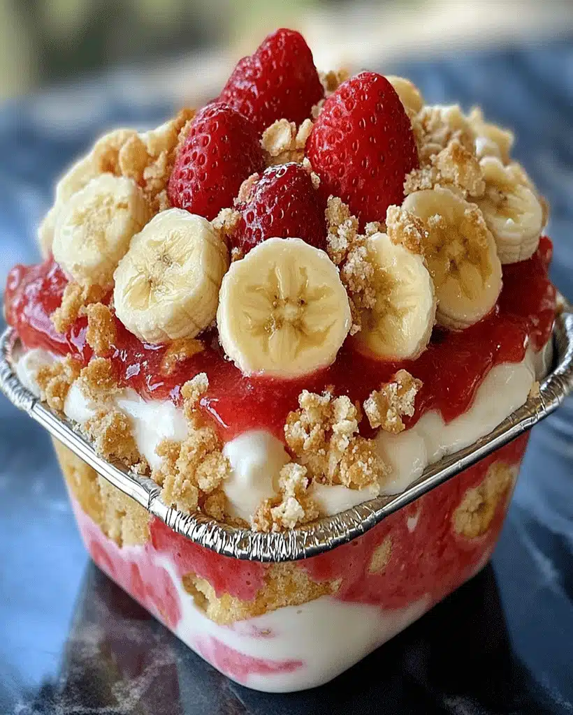 El Pudding de Plátano con Crujiente de Fresa Delicioso - Recetas de abuela