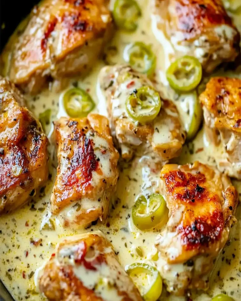 Pollo a la Sartén con Crema y Peperoncini - Cena Rápida - Recetas de abuela