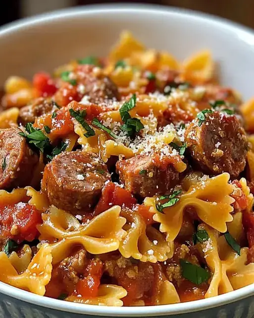 Salchichas Italianas con Pasta de Lazo - Receta Rápida - Recetas de abuela