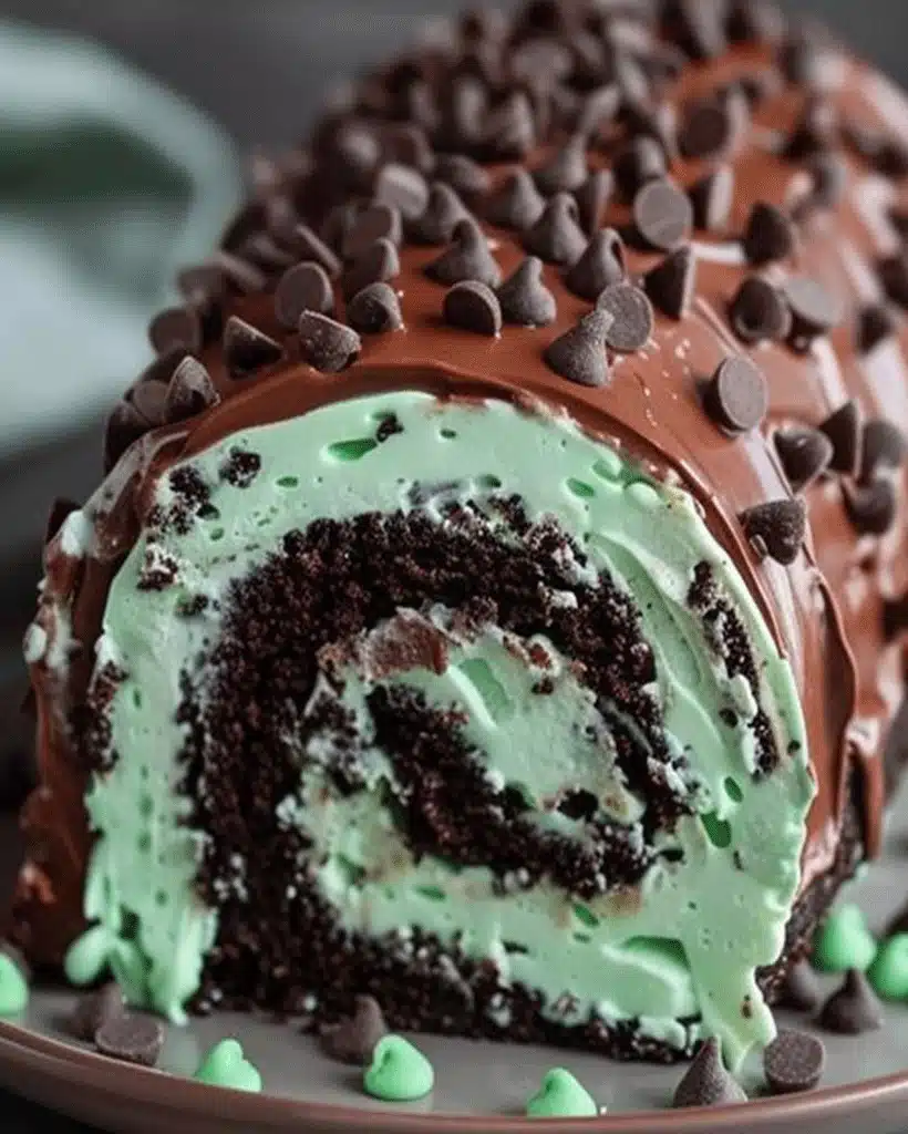 Receta del Rollito de Pastel de Menta y Chocolate - Recetas de abuela