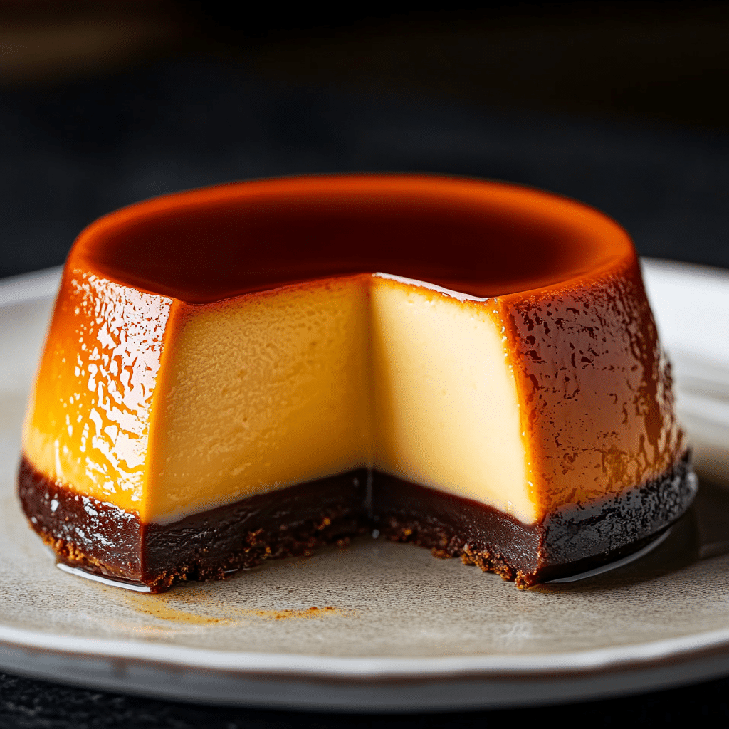 Flan de Leche con Base de Chocolate - Recetas de abuela