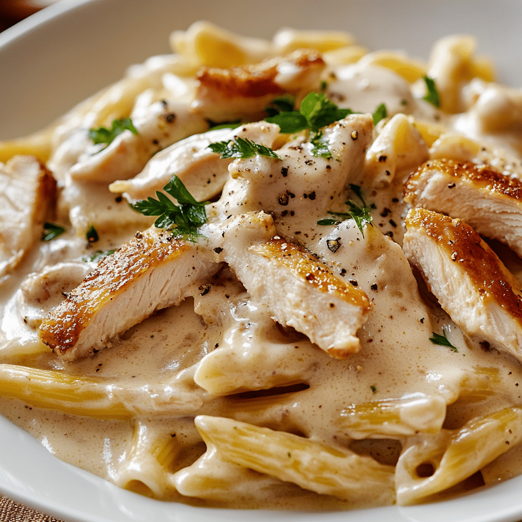 Receta de Pasta Cremosa con Pollo 🍝🍗🌿 - Recetas de abuela