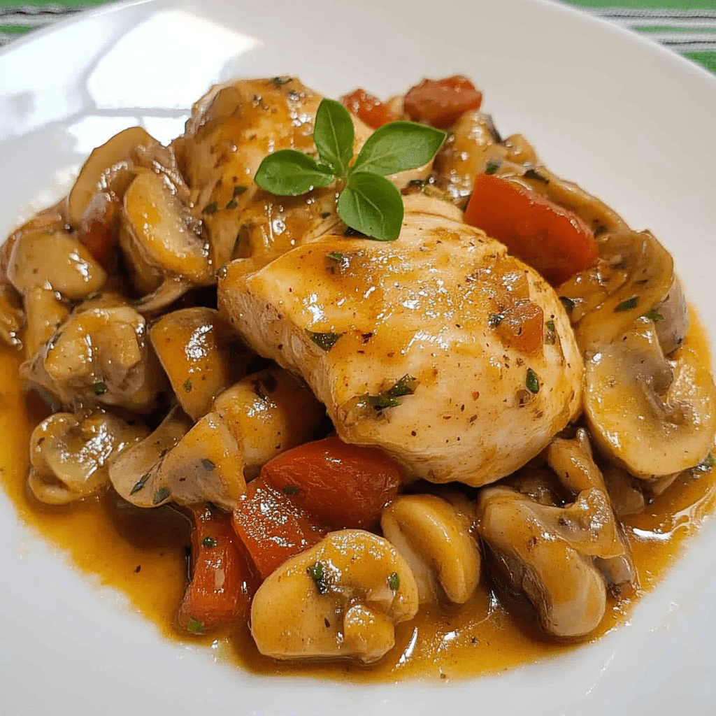 El mejor Pollo en salsa con champiñones fácil y delicioso