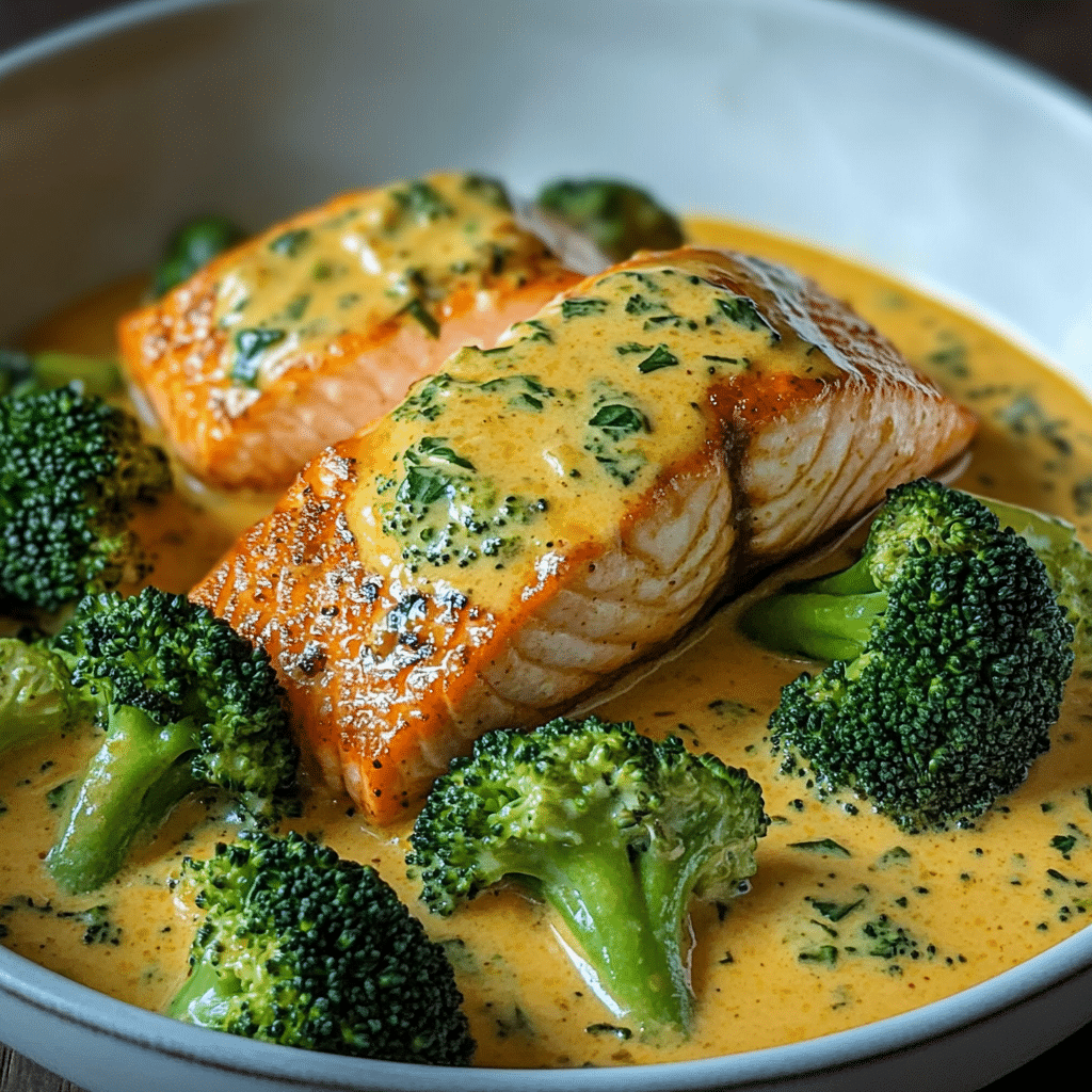 Salmón en Curry Cremoso de Coco con Brócoli Tierno - Recetas de abuela