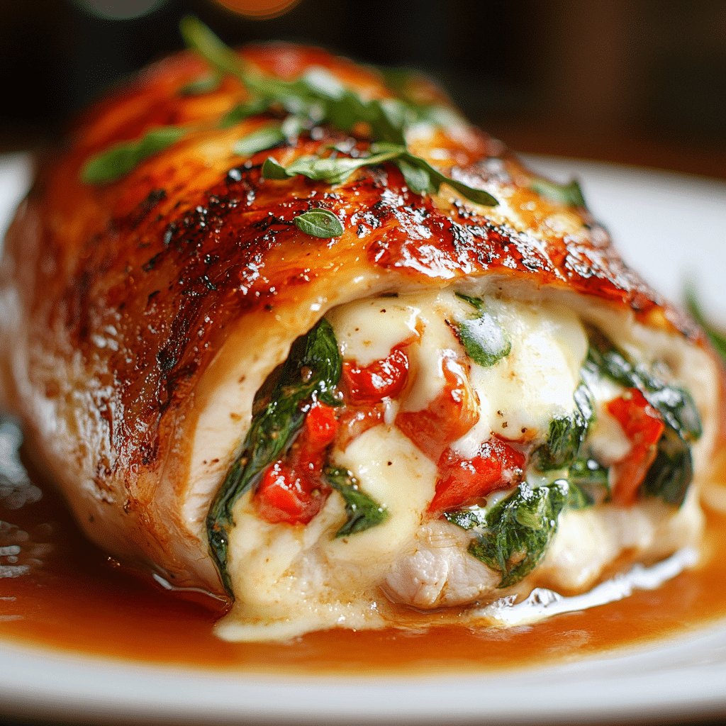 Pollo Relleno de Pimiento Rojo Asado, Espinacas y Mozzarella - Recetas ...