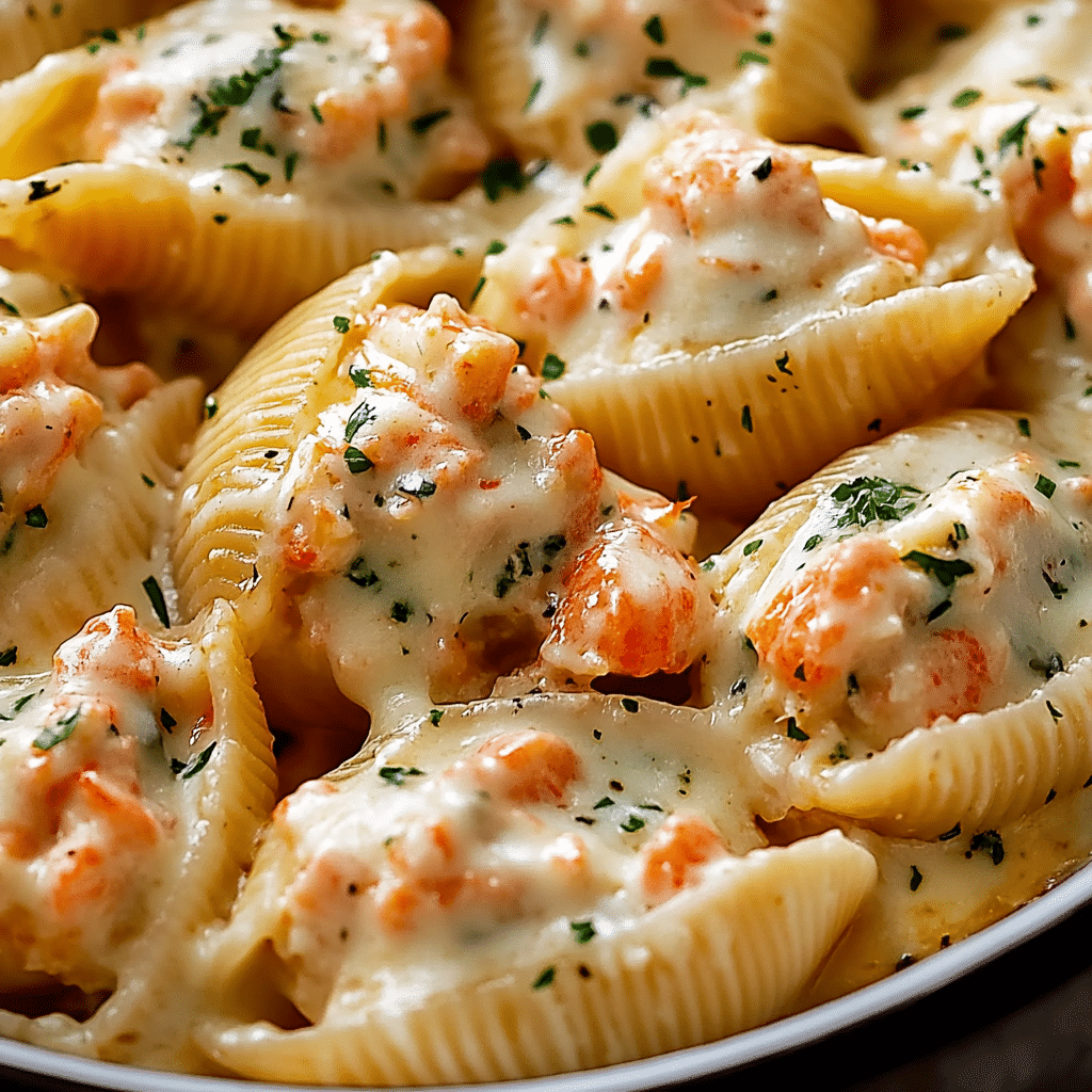 Deliciosas Conchas Rellenas de Mariscos Cremosos - Recetas de abuela