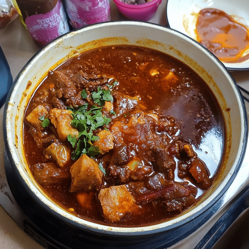 Mejor Receta Fácil y Rápida de Carne de Puerco en Chile Pasilla