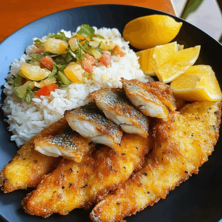 Mejor Receta Fácil y Rápida de Pescado Frito con Guarnición de Arroz y ...