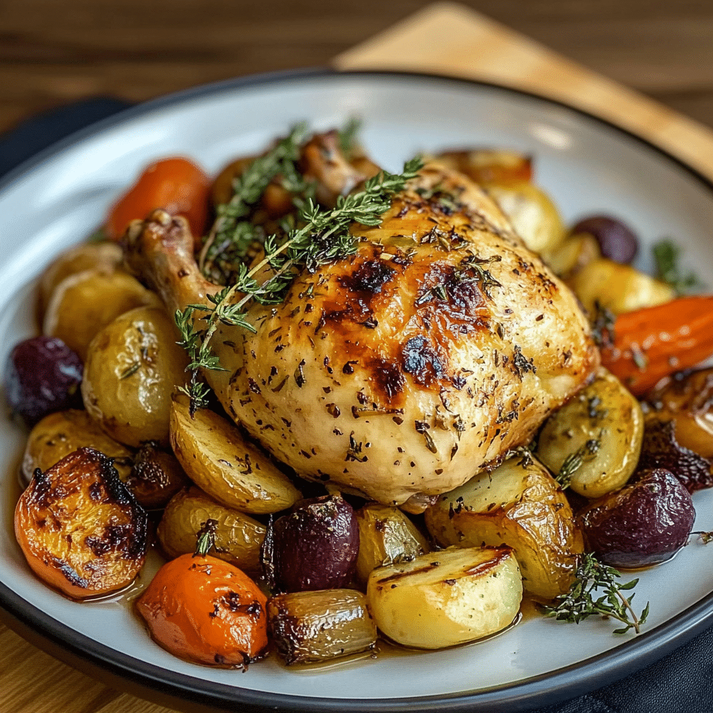 Mejor Receta Fácil y Rápida de Pollo Asado con Hierbas y Ajo y Verduras