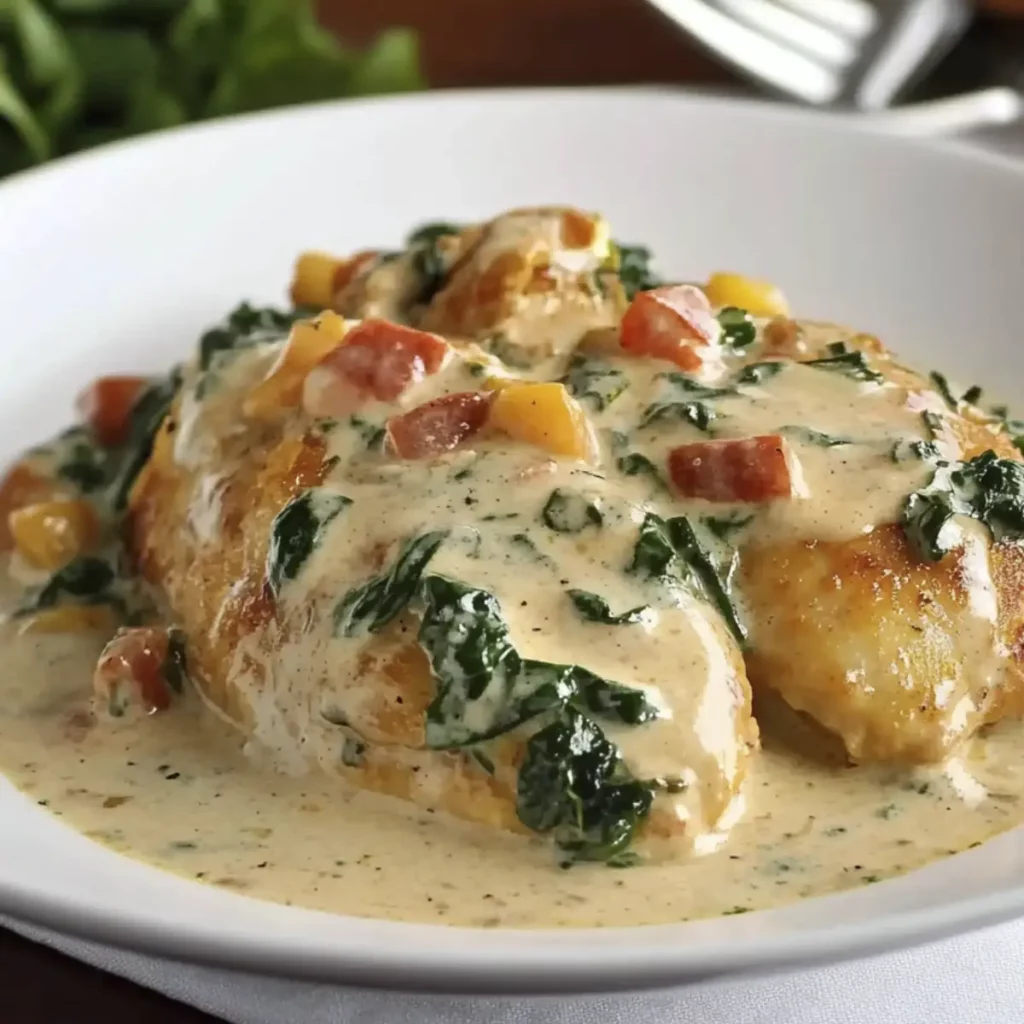 Pollo en Crema: Exquisita Receta con Espinacas