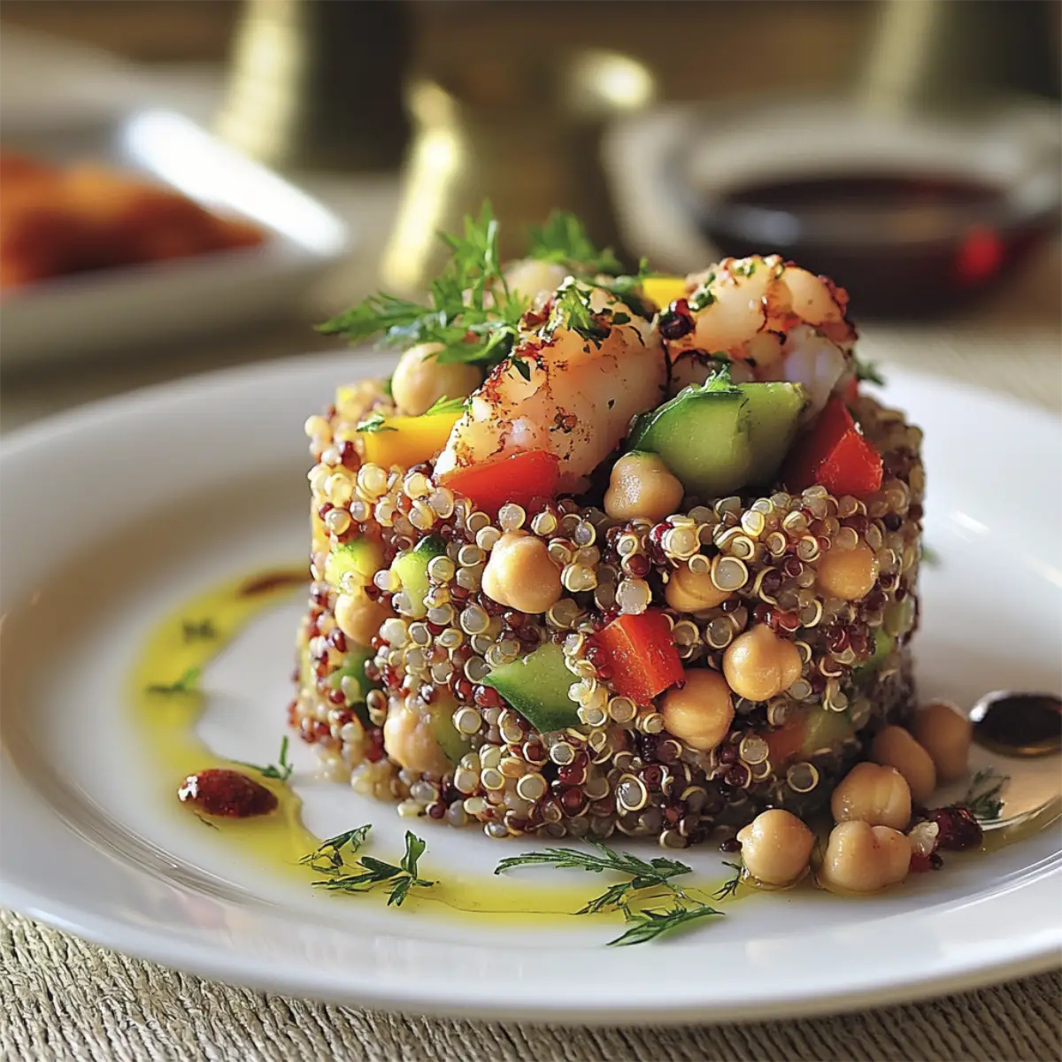 Timbal de Quinoa Receta Fácil con Verduras y Pulpo