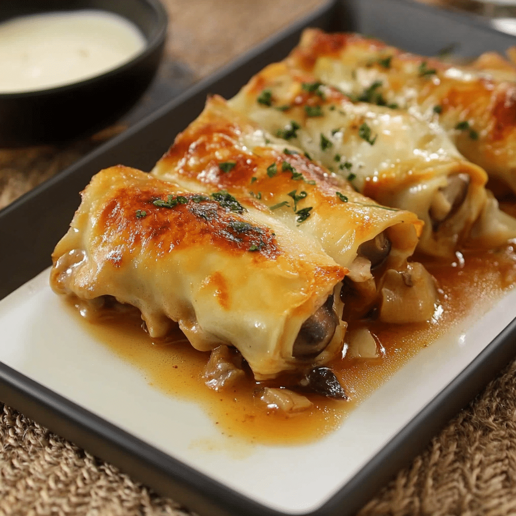 Rollitos de Pollo: Receta con Salsa de Champiñones