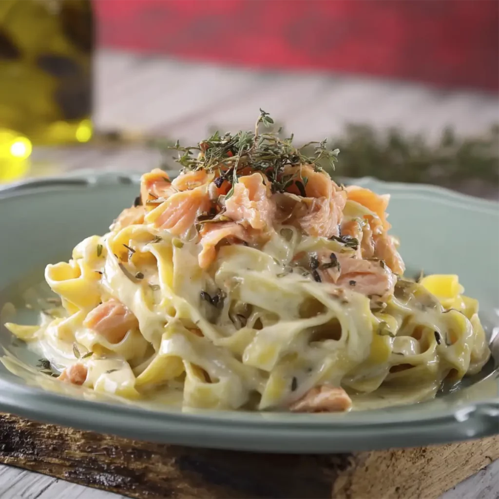 Fetuccini Cremoso con Salmón: Delicia Italiana Fácil