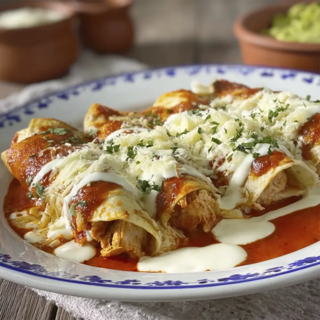 Entomatadas de Pollo: Delicia con Queso y Crema