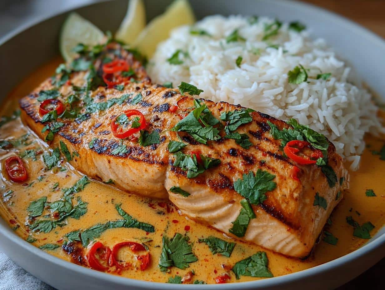 Salmón Curry Coco Estilo: ¡Sabor Increíble en 30 Min! - Recetas de abuela